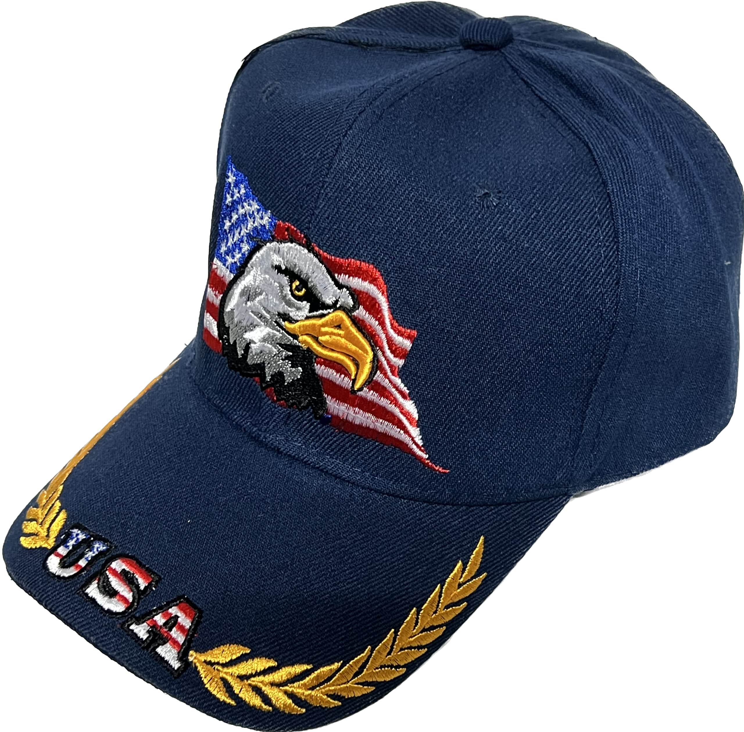 Mrlahat USA Eagle American Flag Baseball Cap Adjustable Embroidered Outdoor for Men Women (Navy)