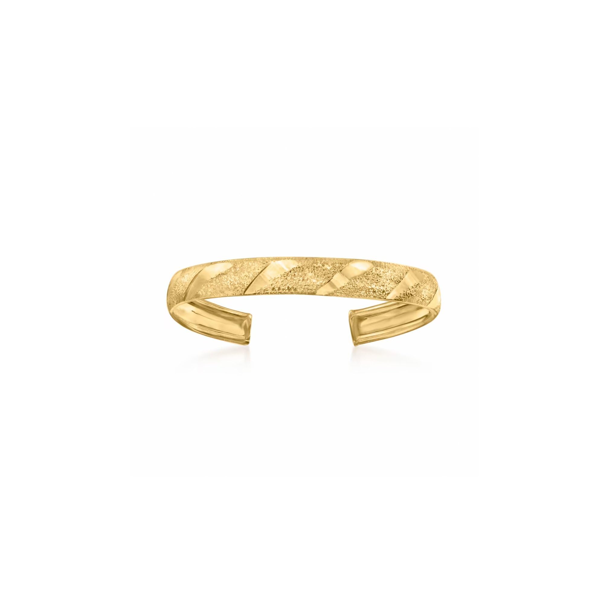 Canaria 10kt Yellow Gold Striped Toe Ring