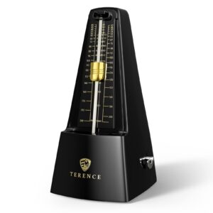 mechanical metronome, universal metronome for piano guitar violin drums and other instruments, loud sound, accurate track beat and tempo for beginners(black)