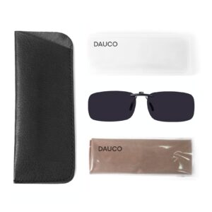 DAUCO Clip On Sunglasses Polarized Clip On Sunglasses Over Prescription Glasses Non-Flip Up