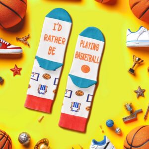 HAPPYPOP Basketball Gifts For Boys Girls Who Love Basketball, Basketball Team Player Gifts, Funny Basketball Socks Kids Boys Girls