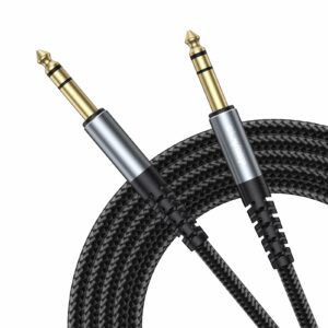 clavoop trs cable 1/4 10 ft, quarter inch speaker cables, 6.35mm balanced 1/4 cable instrument trs 1/4 stereo audio cord support electric guitar bass keyboard amp mixer amplifier