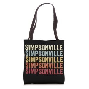 simpsonville south carolina simpsonville sc retro vintage tote bag