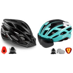 basecamp bike helmet men women b10 (black) + b19 (light blue)