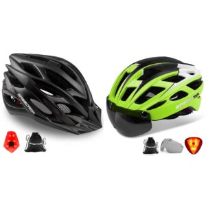 basecamp bike helmet men women b10 (black) + b19 (green)