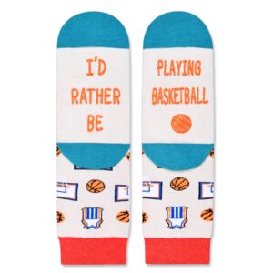 HAPPYPOP Basketball Gifts For Boys Girls Who Love Basketball, Basketball Team Player Gifts, Funny Basketball Socks Kids Boys Girls