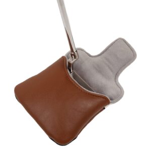 Craftsman Golf Funny Brown and White Happy Large Mallet Putter Headcover for Heel Shaft Putters