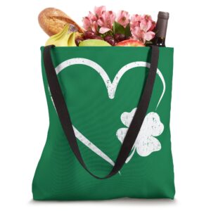 St Patricks day love with heart and shamrock clover Tote Bag