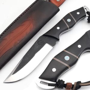 BLACK WOLF KNIVES Hunting Knife High Carbon 1095 Steel G10 handle, sharp and durable edge perfect grip with Leather Sheath – BW-4163