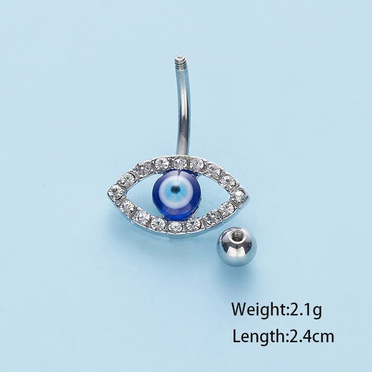 COLORFUL BLING 316L Surgical Steel Cubic Zircon Evil Eye Goth Belly Button Ring Angel Wings Curved Barbells Navel Eyebrow Rings Labret Lip Sexy Piercing Jewelry-simple