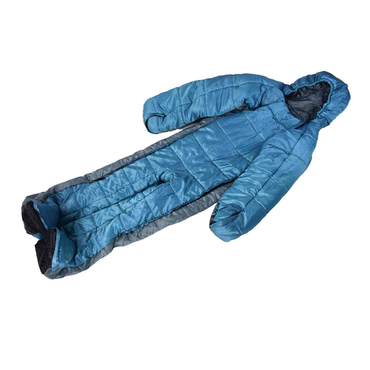 Human Walking Sleeping Bag, Adult Sleeping Bag for Camping Cold Weather 0 Degree, Mummy Style Lightweight Humanoid Sleeping Bag, Outdoor Wearable Warm Sleeping Suit for Men and Women