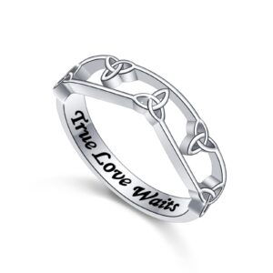 daochong celtic knot ring sterling silver purity ring celtic love knot ring true love waits rings for women girlfreind valentine's day size 8