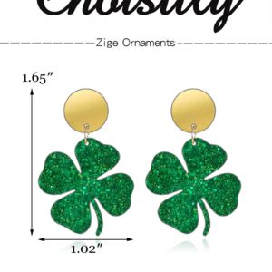 St Patricks Day Earrings Gifts Green Acrylic Shamrock Earrings for Women Sparkly Lucky Irish Earrings Holiday Earrings St Patricks Day Accessories St Patricks Day Shirt Women