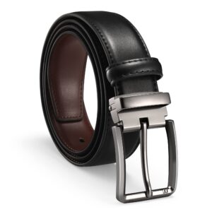 WLEAD Men's Belt, Reversible Leather Belt 1 3/8" For Mens Dress Casual Golf Pants Shirts,One Reverse For 2 Sides