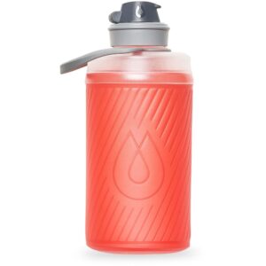 hydrapak flux - collapsible backpacking water bottle (750ml) - bpa free, ultra light, spill-proof twist cap - redwood red