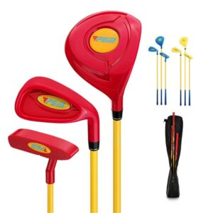 Kids Golf Clubs Set, Junior Boys Girl Golf Clubs Set, Golf Gun Bag, Golf Irons Golf Putters (red 4-5 with Bag)