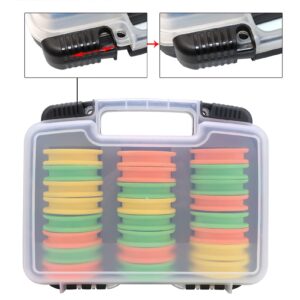 Flbirret 24pcs EVA Fishing Line Storage Spools Winding Board Tool Bobbin Tackle Mix Color High Density Foam ABS Plastic Excellent