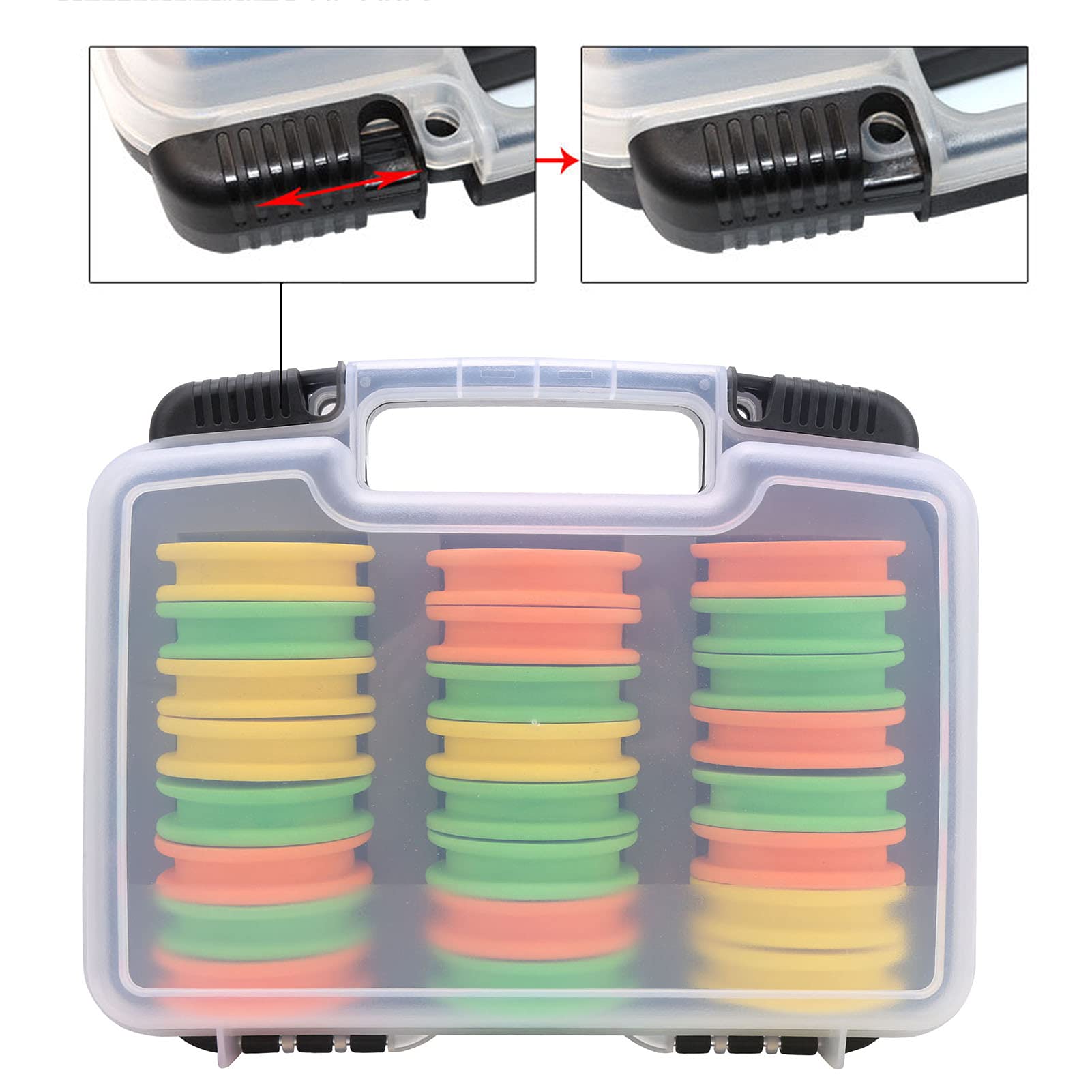 Flbirret 24pcs EVA Fishing Line Storage Spools Winding Board Tool Bobbin Tackle Mix Color High Density Foam ABS Plastic Excellent