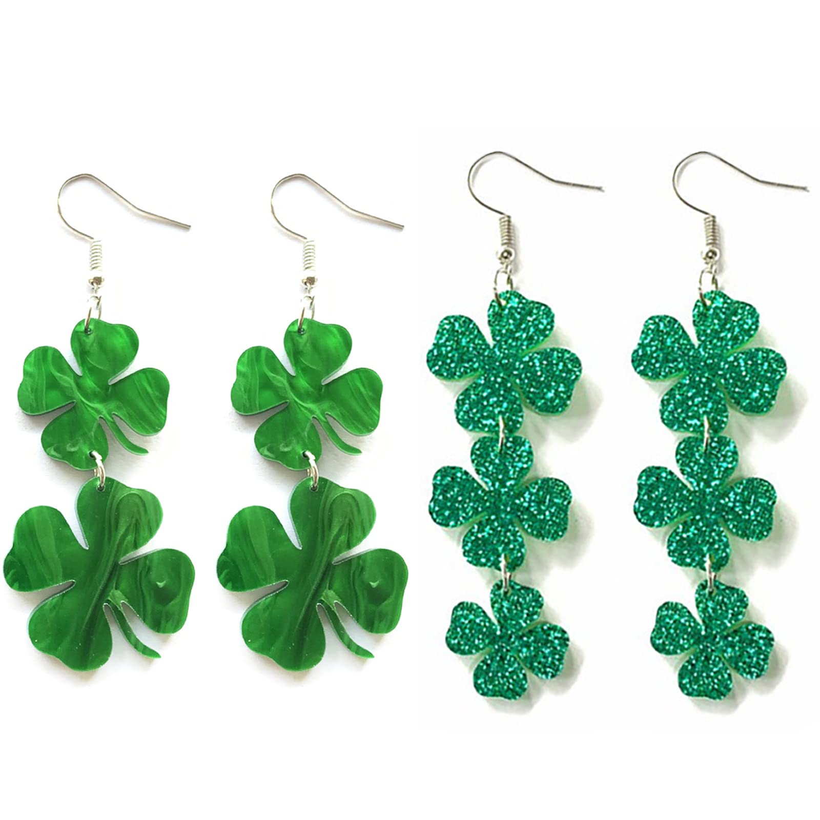 St Patricks Day Earrings for Womens Irish Shamrock Earrings Acrylic Green Dangle Earrings St Patricks Day Accessories for Irish Festival Gifts