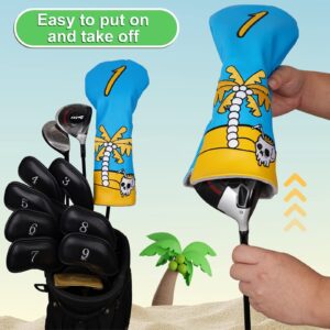 Craftsman Golf Club Head Cover Skull Palm Tree Driver Headcover Fits Up to 460 CC