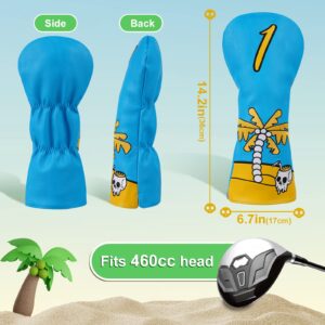 Craftsman Golf Club Head Cover Skull Palm Tree Driver Headcover Fits Up to 460 CC