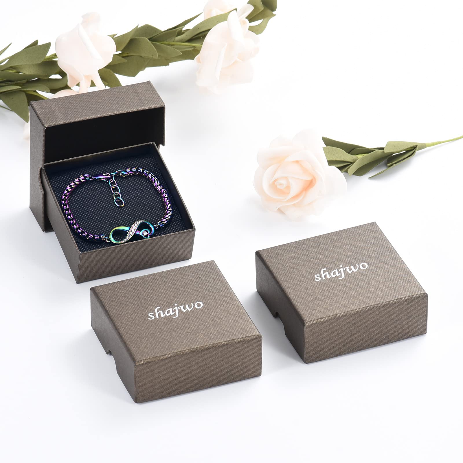 shajwo Infinity Heart Cremation Urn Bracelet for Ashes Jewelry for Women Girls Cremation Link Memorial Bracelet,Rainbow