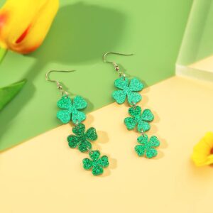 St Patricks Day Earrings for Womens Irish Shamrock Earrings Acrylic Green Dangle Earrings St Patricks Day Accessories for Irish Festival Gifts