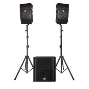 proreck club 3500 15 inch subwoofer 3000w dj powered pa speaker system combo set with 8 array speakers，bluetooth, usb, sd card, remote control, for meeting, speeches, churches, performances, dj gig