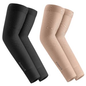 protectx 2 pairs sun protection uv cooling arm sleeves for men women, breathable, moisture-wicking, compression for golf, cycling, football, sports, outdoor activities