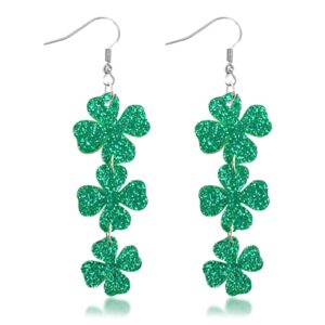 st.patrick's day earrings shamrock earrings for women good luck charm leaf dangle earrings for womens green hat drop friendship earrings earrings jewelry gift