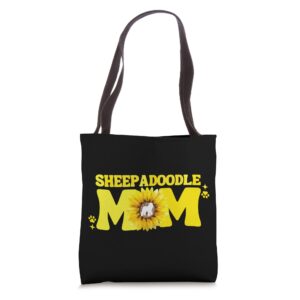 cute sheepadoodle mom for women mama sheepadoodle dog mom tote bag