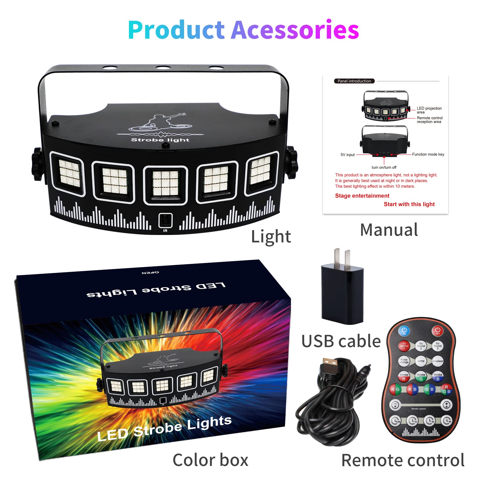 Strobe Light for Parties led Disco Dancing Party bar Mini Indoor RGB Sound Activated & Speed Control DJ Flashing Light for Parties Light