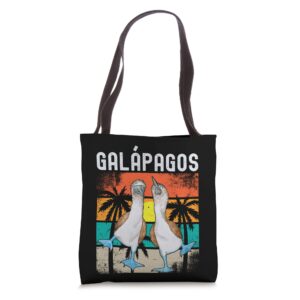 vintage islas galapagos blue-footed booby dancing galapagos tote bag