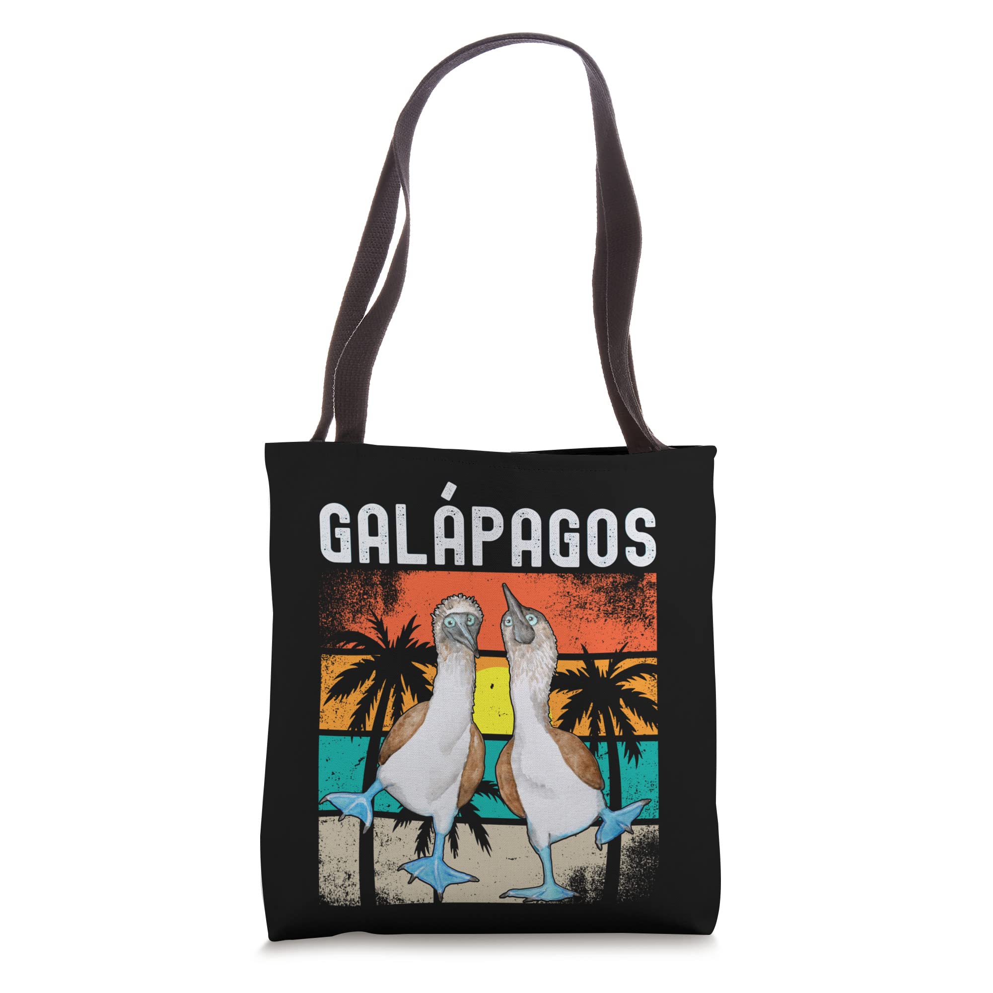 Vintage Islas Galapagos Blue-Footed Booby Dancing Galapagos Tote Bag