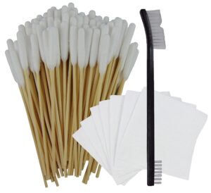 type-iii shotgun cleaning kit w/ 100pc cylinder tipped swabs, 50 gun cleaning patches and a double sided nylon brush