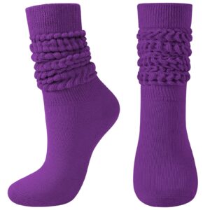 booph slouch socks women scrunch sock knee high slouchy socks for women size 6-11 purple