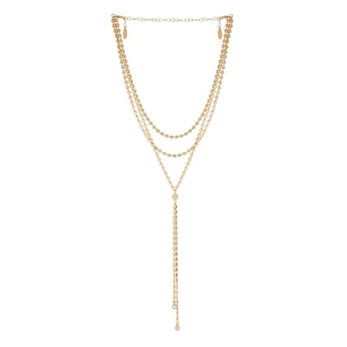 Ettika Lariat Necklace For Women. Y Necklace For Women. Royal Layered Lariat Necklace. 18k Gold Plated Crystal Chain, Jewelry