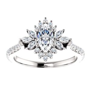 riya gems 3 ct marquise moissanite engagement ring wedding eternity band vintage solitaire halo setting silver jewelry anniversary promise vintage ring gift for her (5.5)