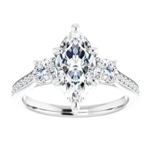 925 silver, 10k/14k/18k solid gold moissanite engagement ring, 5 ct marquise cut handmade solitaire ring diamond wedding ring for women/her, anniversary propose gifts, vvs1 colorless