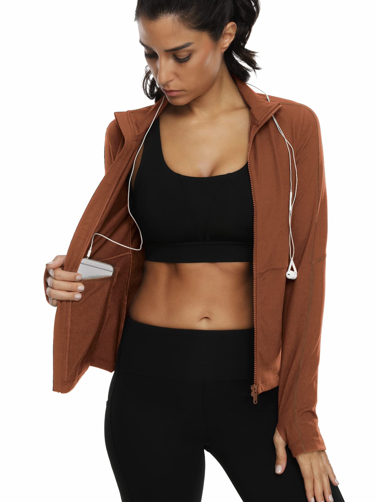 VUTRU Women's Workout Yoga Jacket Full Zip Running Track Jacket