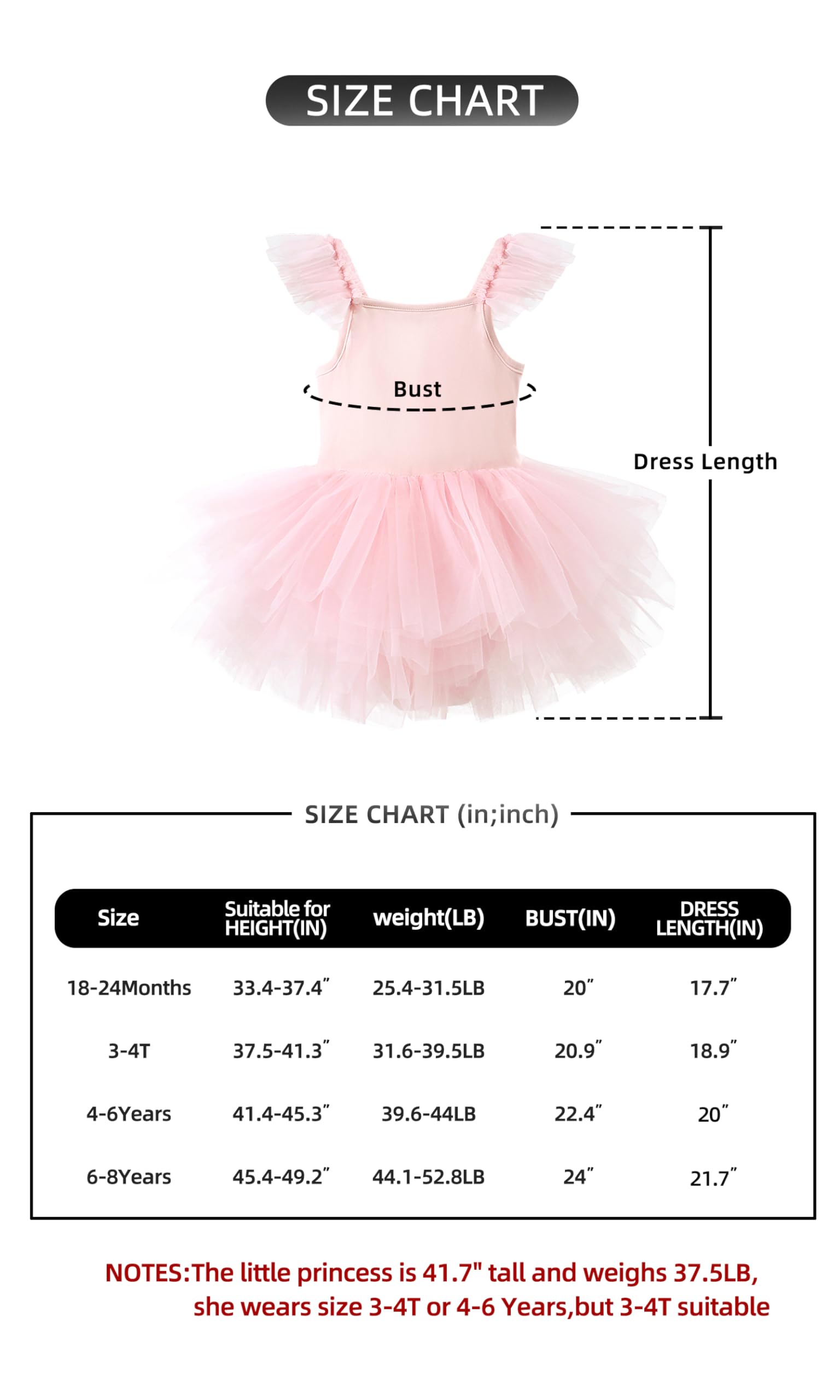 Girls Dance Tutu Dresses Ruffle Sleeve Snap Crotch Ballet Leotards Ballet Pink 3-4T