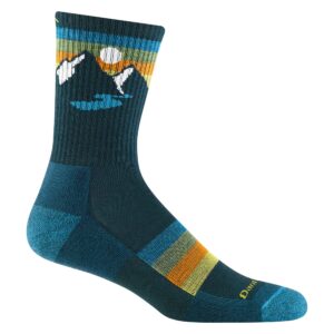 darn tough men's sunset ridge micro crew lightweight with cushion sock (style 1997) - bottle, medium