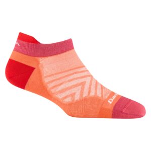 darn tough women's run no show tab ultra-lightweight sock (style 1043) - coral, large