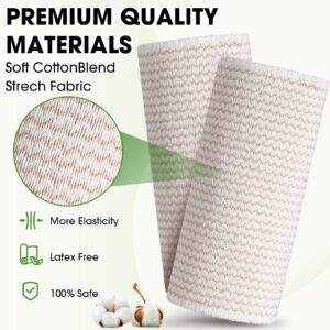 30 Pcs Elastic Bandage Wrap Compression Bandage with Self Closure Washable Reusable Elastic Bandage for Sports Sprains Injuries (3 Inch, 4 Inch in Width)