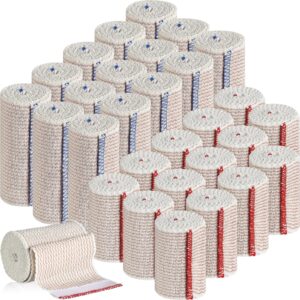 30 pcs elastic bandage wrap compression bandage with self closure washable reusable elastic bandage for sports sprains injuries (3 inch, 4 inch in width)