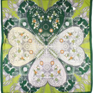 VIVIAN & VINCENT Pure Mulberry Silk Scarf for women Square Neck Scarfs 21" x 21" Lightweight Neckerchief Gift Packed St Patricks Day Shamrock