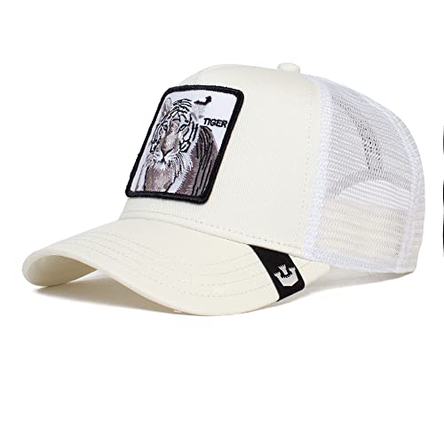 Goorin Bros. The Farm Unisex Original Adjustable Snapback Trucker Hat, White (White Tiger), One Size