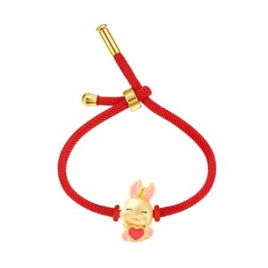 moniya 2023 year of rabbit red string bracelet chinese zodiac birth year lucky charm bracelet for women men, length adjustable (sweet rabbit)