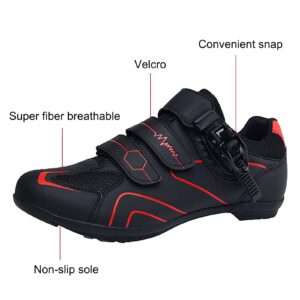 AOIROE Cycling Mountain Bike Breathable and Non-Slip Fiber Shoes Carbon Shoes Road Women's Shoes Womens Shoes (Blue, 7.5)