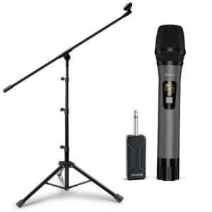 bietrun wireless microphone with microphone stand